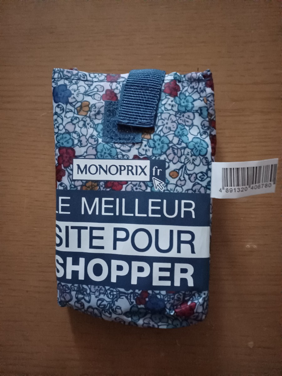 【未使用】フランスのスーパー モノプリ MONOPRIX エコバッグ 袋タイプ ブルー系花柄の落札情報詳細 - ヤフオク落札価格検索 オークフリー