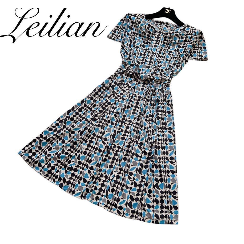 【未使用に近い】新品同様 レリアン Leilian 大きいサイズ13/XL エレガント 幾何学柄 ワンピース ベルト付き Aライン ストレッチあり 日本製 フォーマルの落札情報詳細 ...