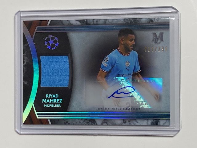 【未使用】2022-23 Topps Museum Collection Match Used Jersey Autograph Riyad ...