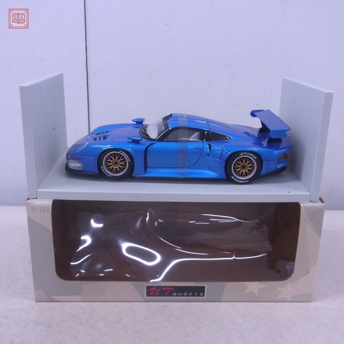 【やや傷や汚れあり】UTモデル 1/18 ポルシェ 911 GT1 ストリート 1996 メタリックブルー 27842 UT Models ...