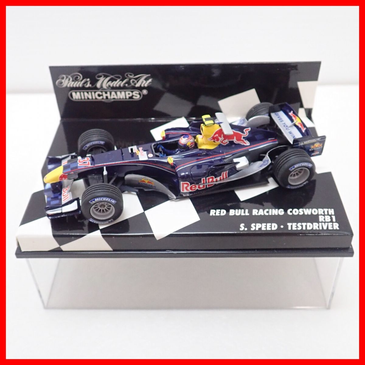 【やや傷や汚れあり】☆PMA 1/43 レッドブル レーシング コスワース RB1 テストドライバー No.400050137 RED BULL RACING COSWORTH RB1 ミニ ...
