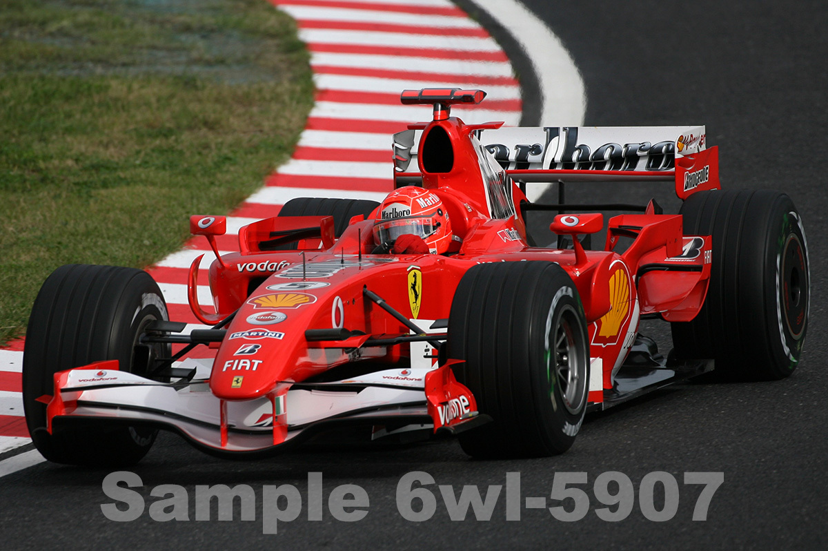 【未使用】6切ワイド 高精細 生写真【6wl-5907】ミハエル・シューマッハ #5 フェラーリ248F1 2006年10月 鈴鹿F1日本 ...
