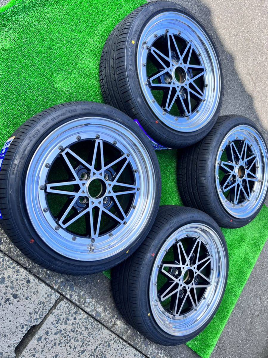 【やや傷や汚れあり】*WORK EQUIP ワークエクイップ 03 15インチ 6.5J+39 4H100 pcd100 165/45R15 ...