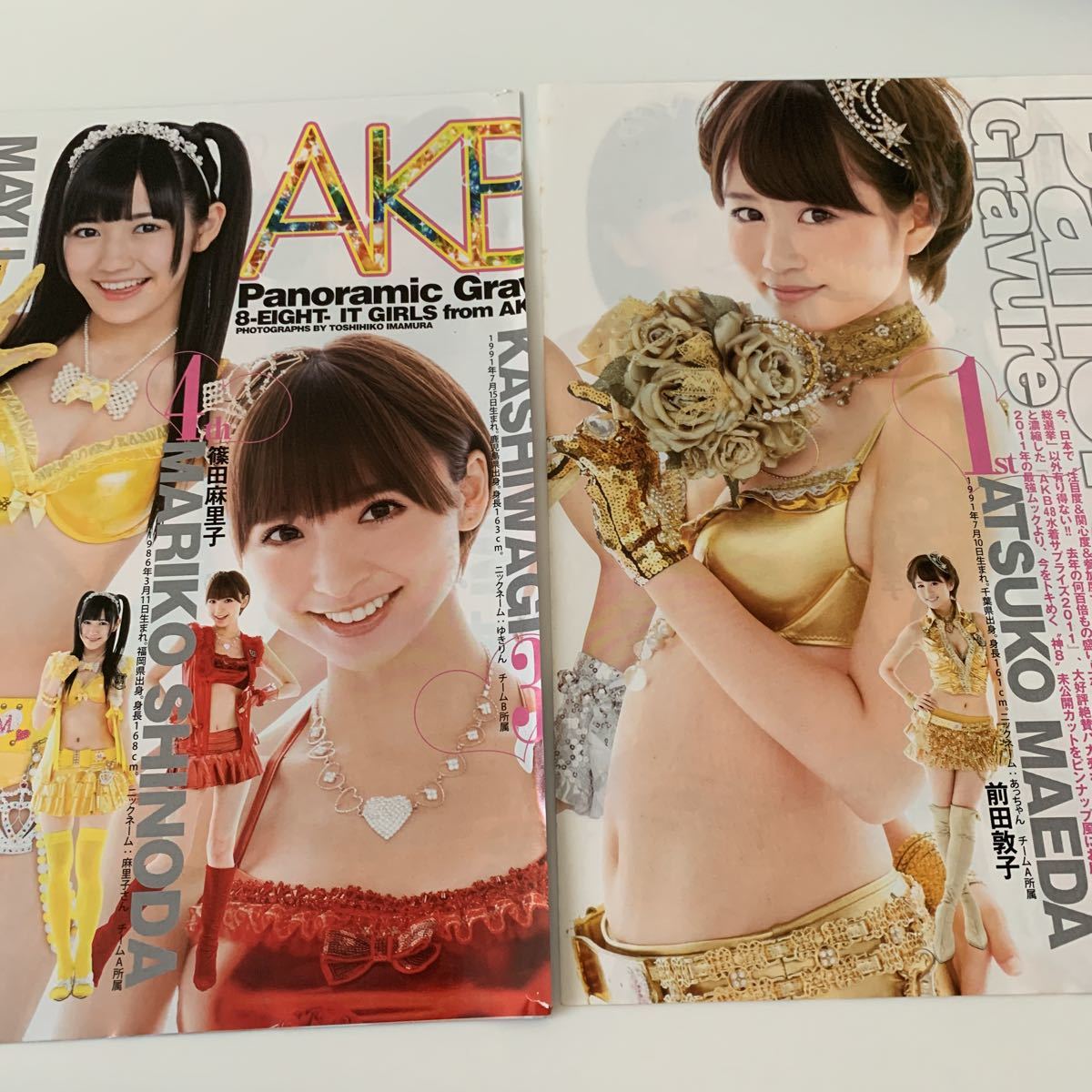 【やや傷や汚れあり】g★AKB48総選挙！水着サプライズ発表2011★前田敦子 大島優子 柏木由紀 篠田麻里子 渡辺麻友 小嶋陽菜 高橋みなみ 板野友美★切り抜き5Pの落札情報詳細 ...