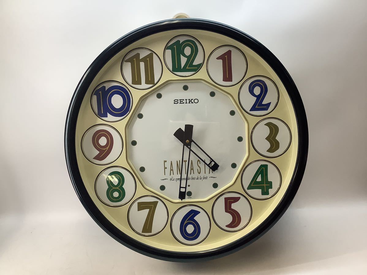 【目立った傷や汚れなし】使用僅か 動作品 SEIKO セイコー FANTASIA ファンタジア RE540M 大型 からくり時計 掛時計 電波 ...