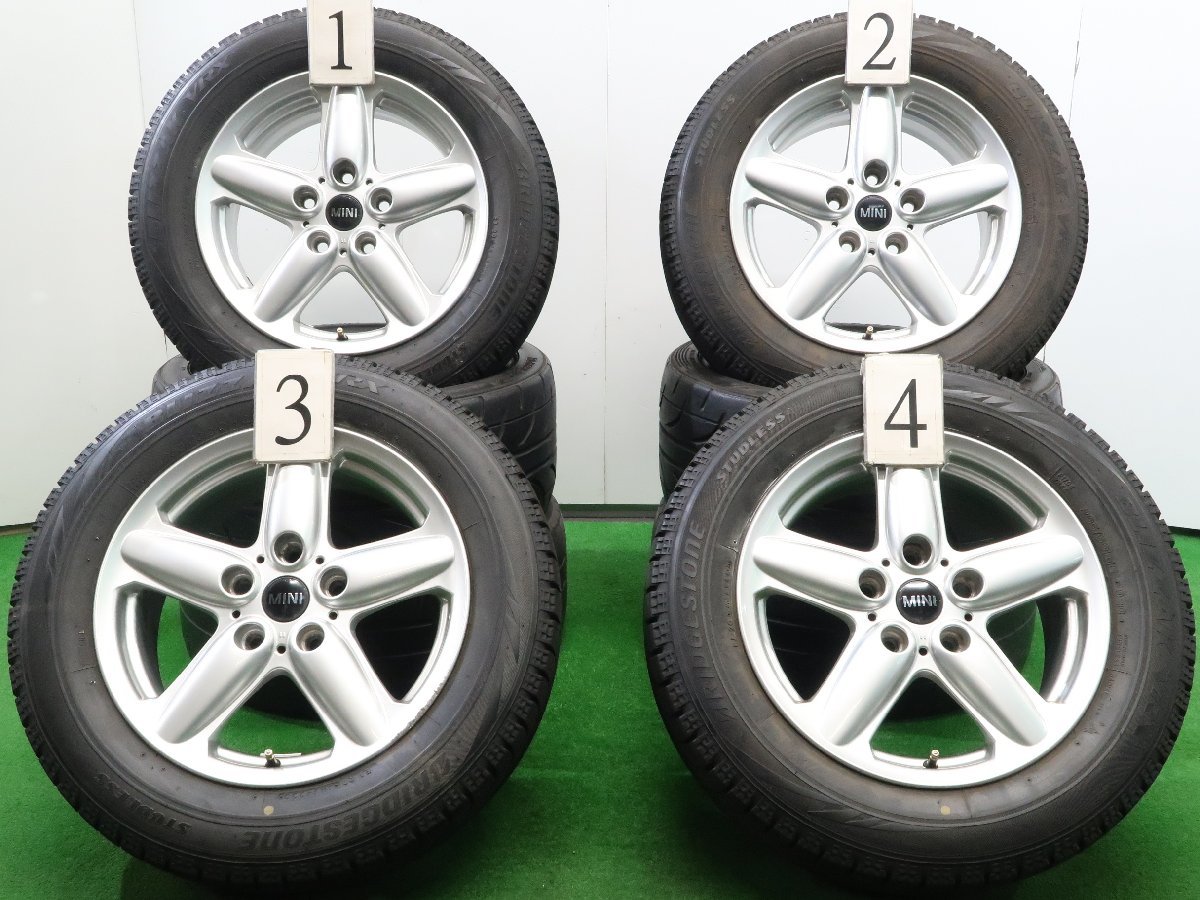 【傷や汚れあり】4本 MINI ミニ クロスオーバー R60 純正 16インチ 6.5J +46 5H PCD 120 スタッドレス ...