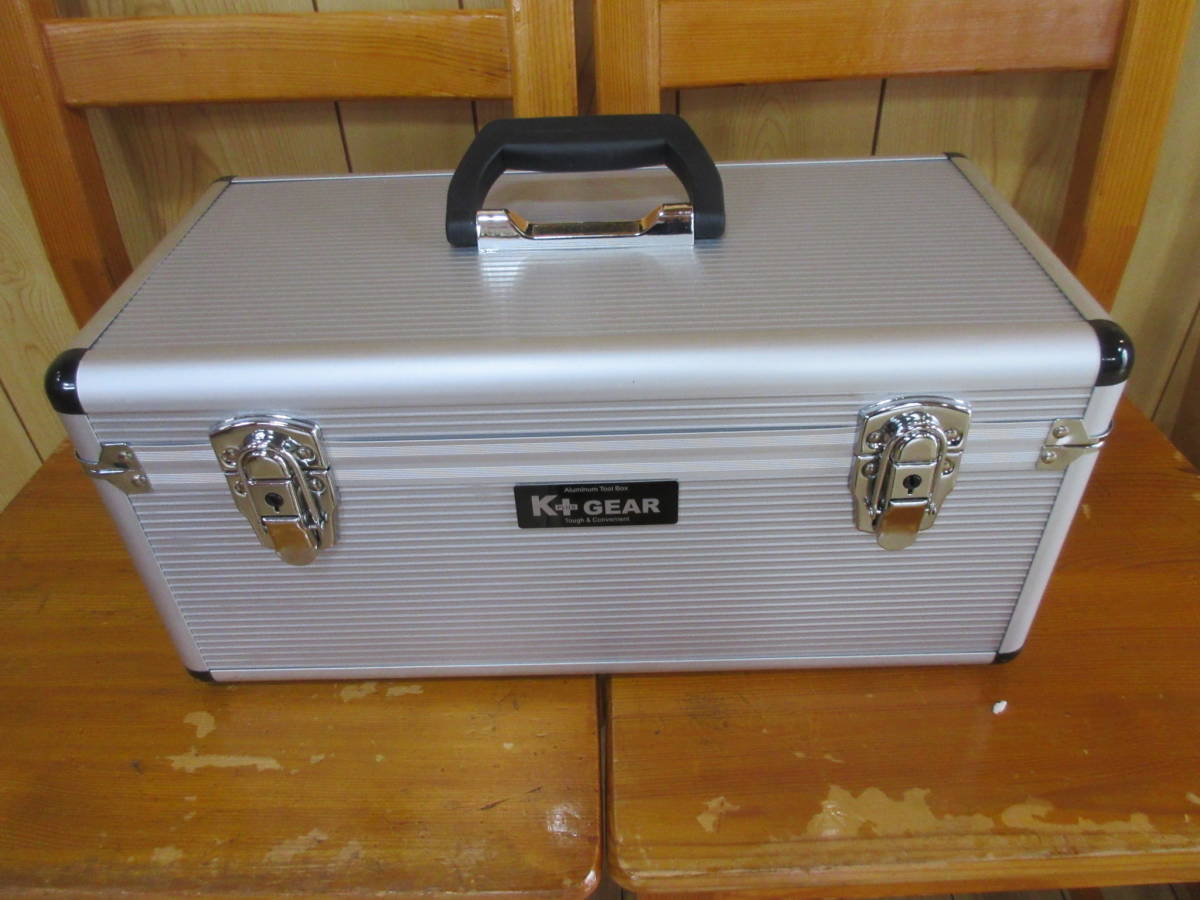 【やや傷や汚れあり】62111 中古整理品 K+GEAR Aluminum Tool BOX アルミニウムツールボックス Tough&Convenient アタッシュケース 鍵付き 保管箱 ...
