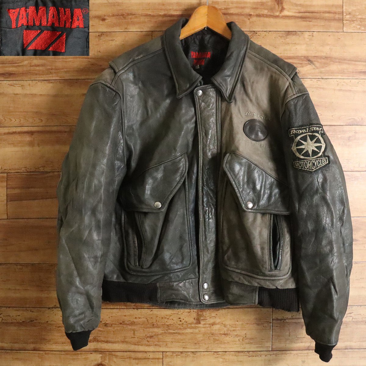 【やや傷や汚れあり】B8S/Y6.5-4 YAMAHA ヤマハ ROYAL STAR 本革 レザージャケット モーターサイクルジャケット メンズ XL 革ジャン 皮ジャンの落札情報詳細 ...