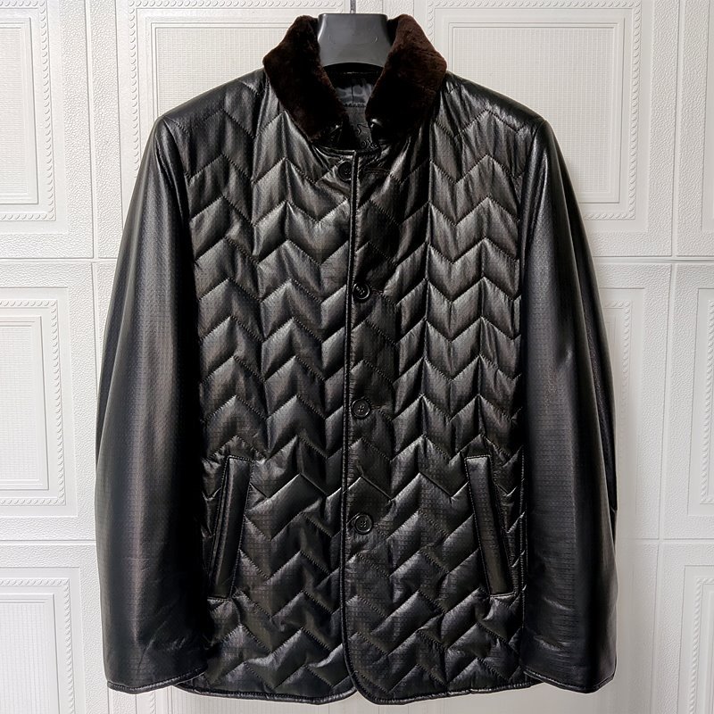 【未使用】唯一無二 贅沢の極み DCKMANY新品 羊革ジャケット メンズ レザー ウール襟 ダウンコットン 100％本革保証 ブラック (L-XL程度) A7387-1の落札情報詳細 ...