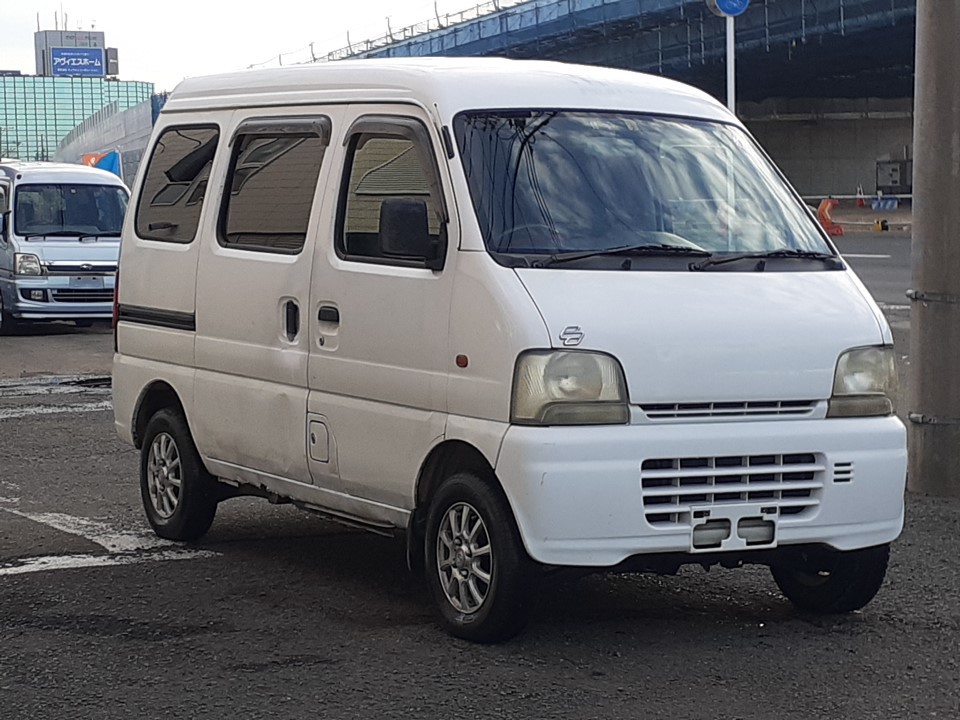 【走行距離 143,456 km】【難有】仙台市発 H16 スズキ エブリイ DA62V PA 4WD 5速マニュアル ハイルーフ ワンセグTV 社外ステアリング 車検R7/2月迄 売切!!の ...