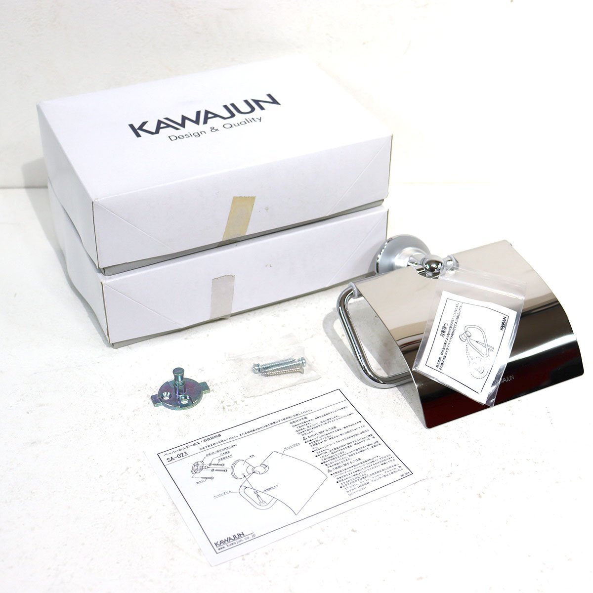 【未使用】《M00240》KAWAJUN (カワジュン) SA-023-XC0 ペーパーホルダー クローム+鏡面 2箱セット 未使用品 の落札情報詳細 - ヤフオク落札価格検索 オークフリー