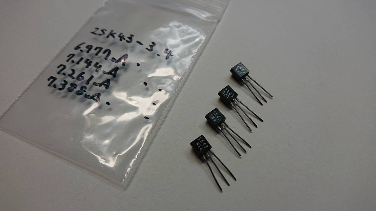 【やや傷や汚れあり】【定型外可・単価設定】 SONY 音響用J-FET 2SK43 IDSS選別品 4本1セット! 2SK97の代替に！の落札情報詳細 - ヤフオク落札価格検索 オークフリー