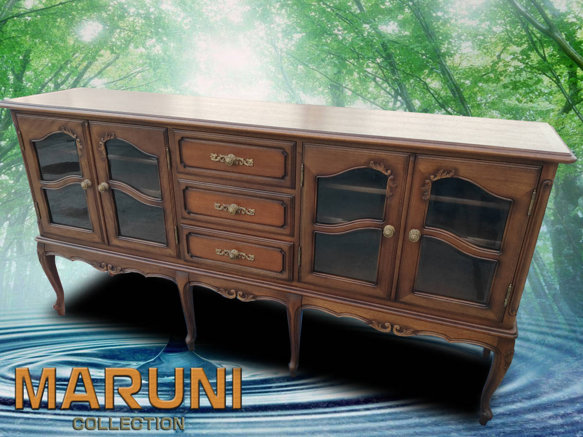 【目立った傷や汚れなし】GGE336876 (MARUNI)マルニ COLLECTION☆豪華サイドボード☆重厚エレガントな逸品^^の落札情報詳細 - ヤフオク落札価格検索 オークフリー