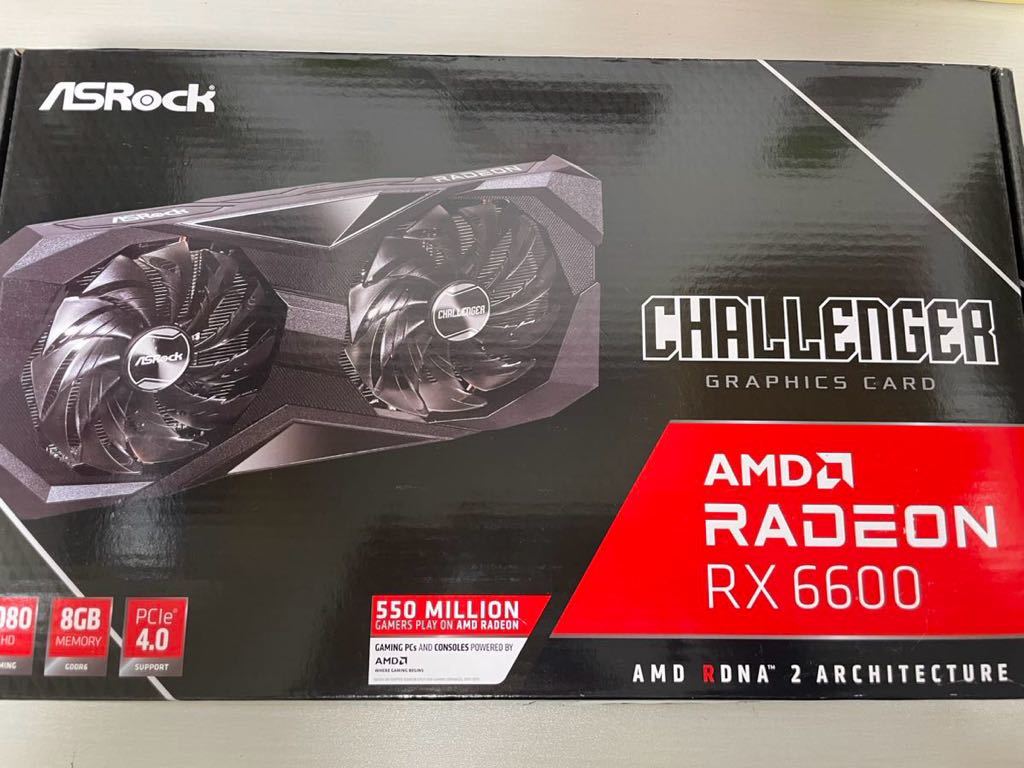 【やや傷や汚れあり】【1円〜】ASRock RX6600 Challenger D 8G RX6600 CLD 8G AMD Radeon ...