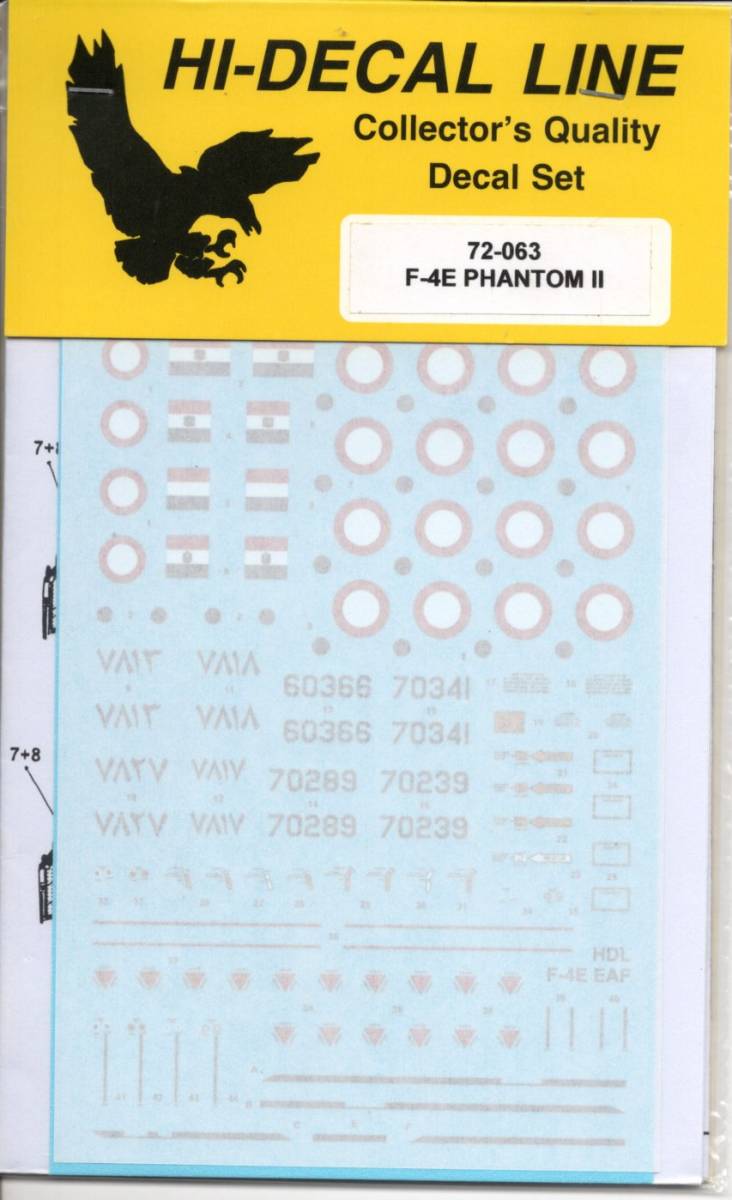 【未使用】1/72 Hi Decal ハイデカール HD72063 F-4E Phantom II 'Pharaoh's Ghosts ...