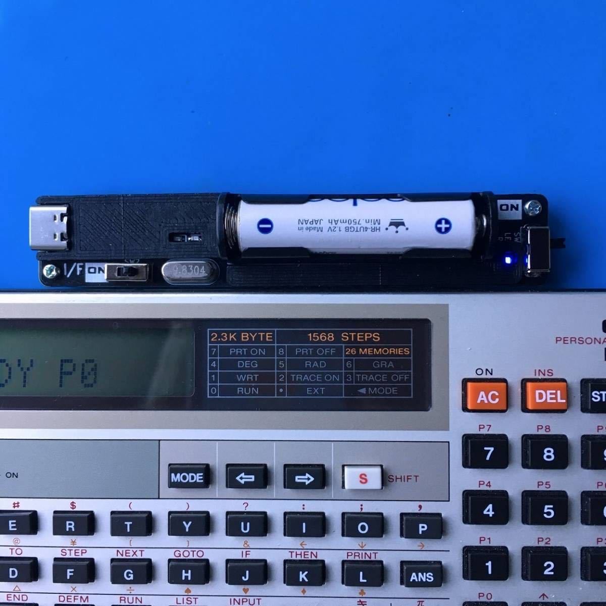 【未使用】CASIO ポケコン PB-100シリーズ用 USBプログラム転送機能＋外部補助電源【単4電池使用】アダプター、USB Type-C ...