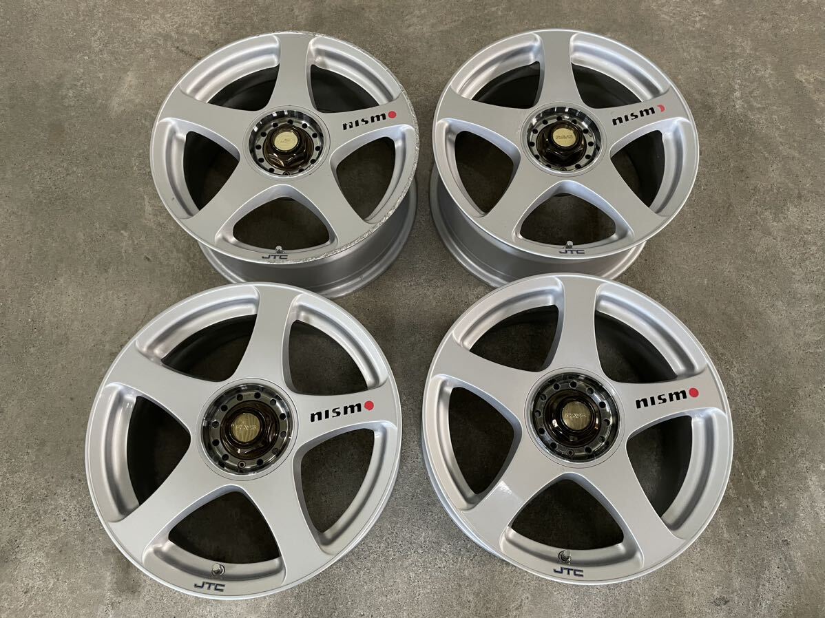 【やや傷や汚れあり】希少 レイズ ニスモ JTC 軽量 TE37 4本セット 4穴 5穴 マルチ RAYS NISMO 7J オフセット30 ...