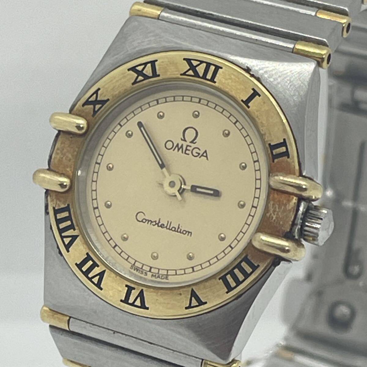 【全体的に状態が悪い】【K-1965】OMEGA Ω オメガ コンステレーション6104/465 Cal.1455 レディース ゴールド系文字 ...