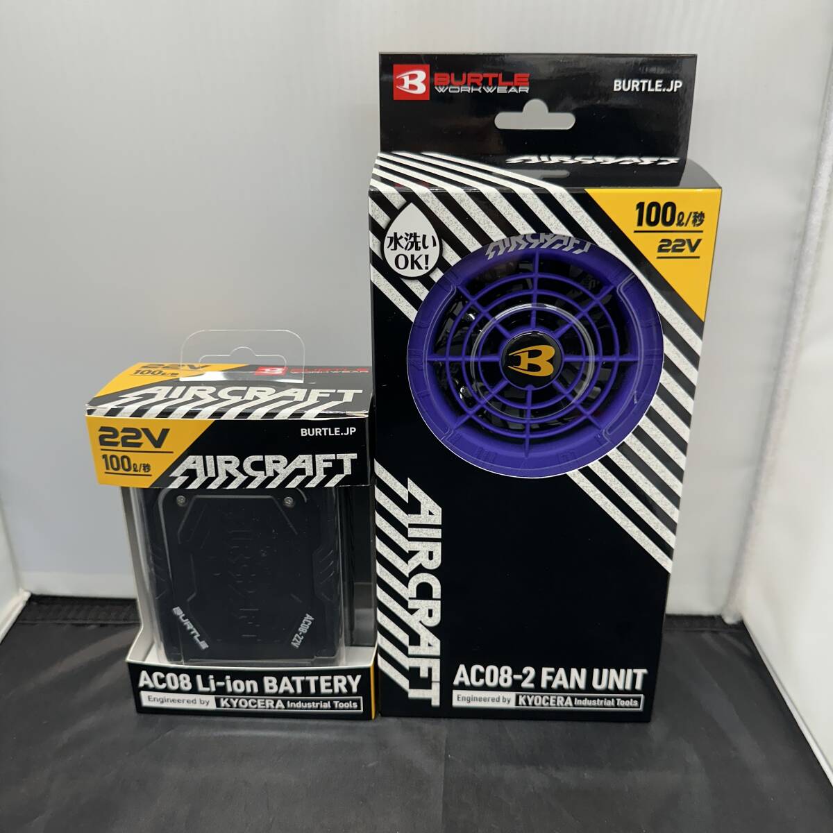 【未使用】☆★H1716 BURTLE AIRCRAFT バートル エアークラフト AC08 バッテリー ブラック & AC08-2 ファンユニット パープル セット 22V 空調服の落札情報 ...