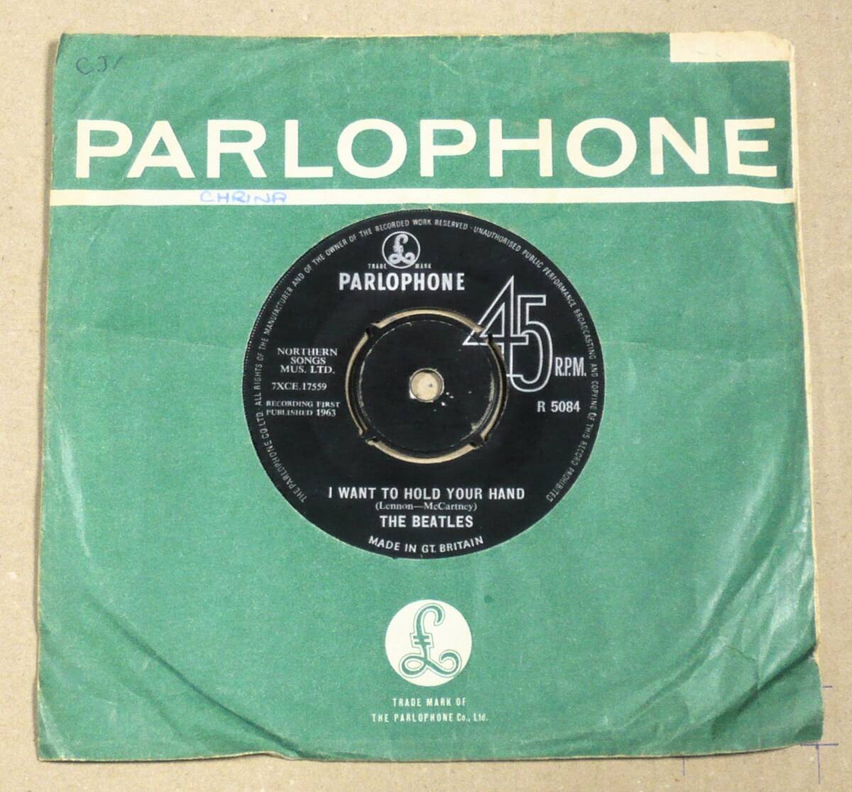 【傷や汚れあり】英シングル I Want To Hold Your Hand c/w:This Boy MAT:1N/1N カンパニースリーブ ...