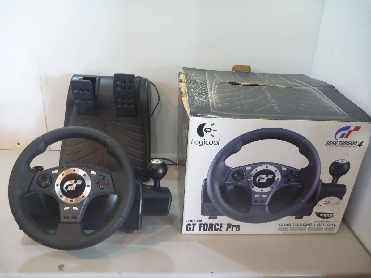 【やや傷や汚れあり】ジャンク品♪【Logicool ロジクール GT FORCE Pro LPRC-11000 PS2用 ハンドル ...