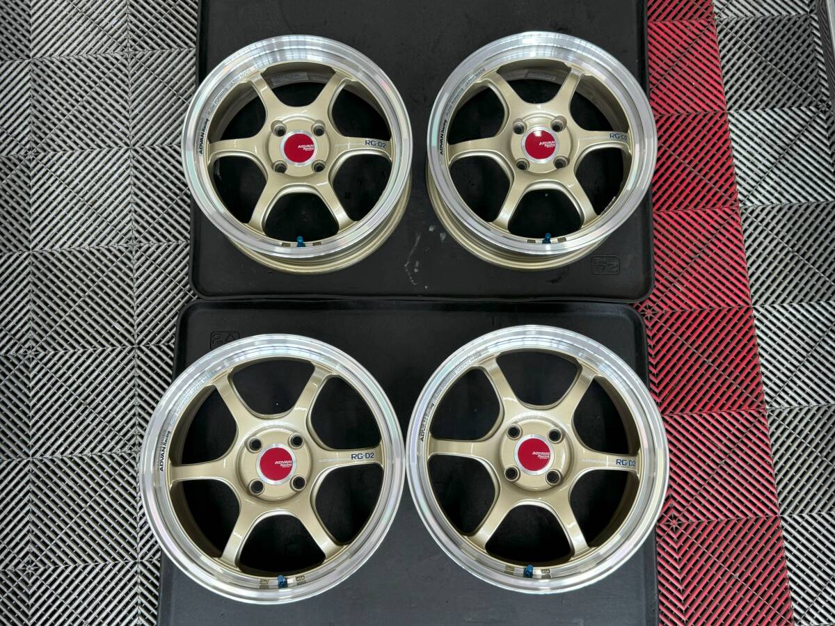 【目立った傷や汚れなし】【美品】YOKOHAMA ADVAN Racing RG-D2 ヨコハマ アドバン レーシング アルミホイール 15 ...