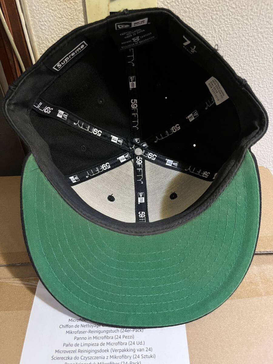 【傷や汚れあり】正規品 supreme box logo new era cap 7 1/2 world famousの落札情報詳細 ...