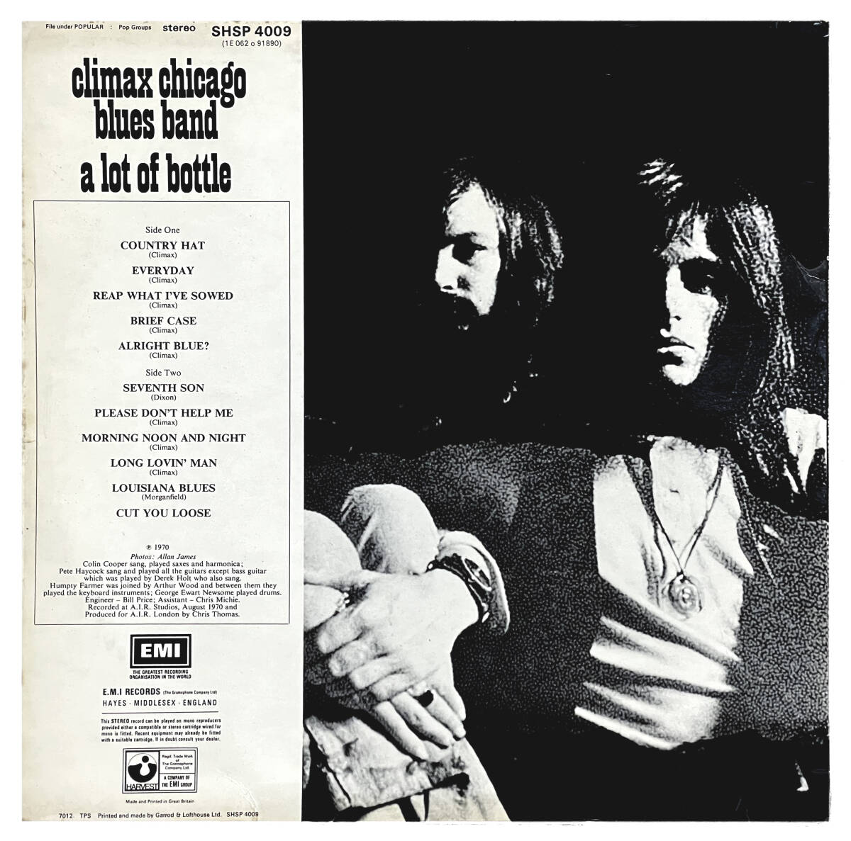 【やや傷や汚れあり】【LP UK盤初回盤】 CLIMAX CHICAGO BLUES BAND a lot of bottle クライマックスブルースバンド 1970年原盤 SHSP4009 ...