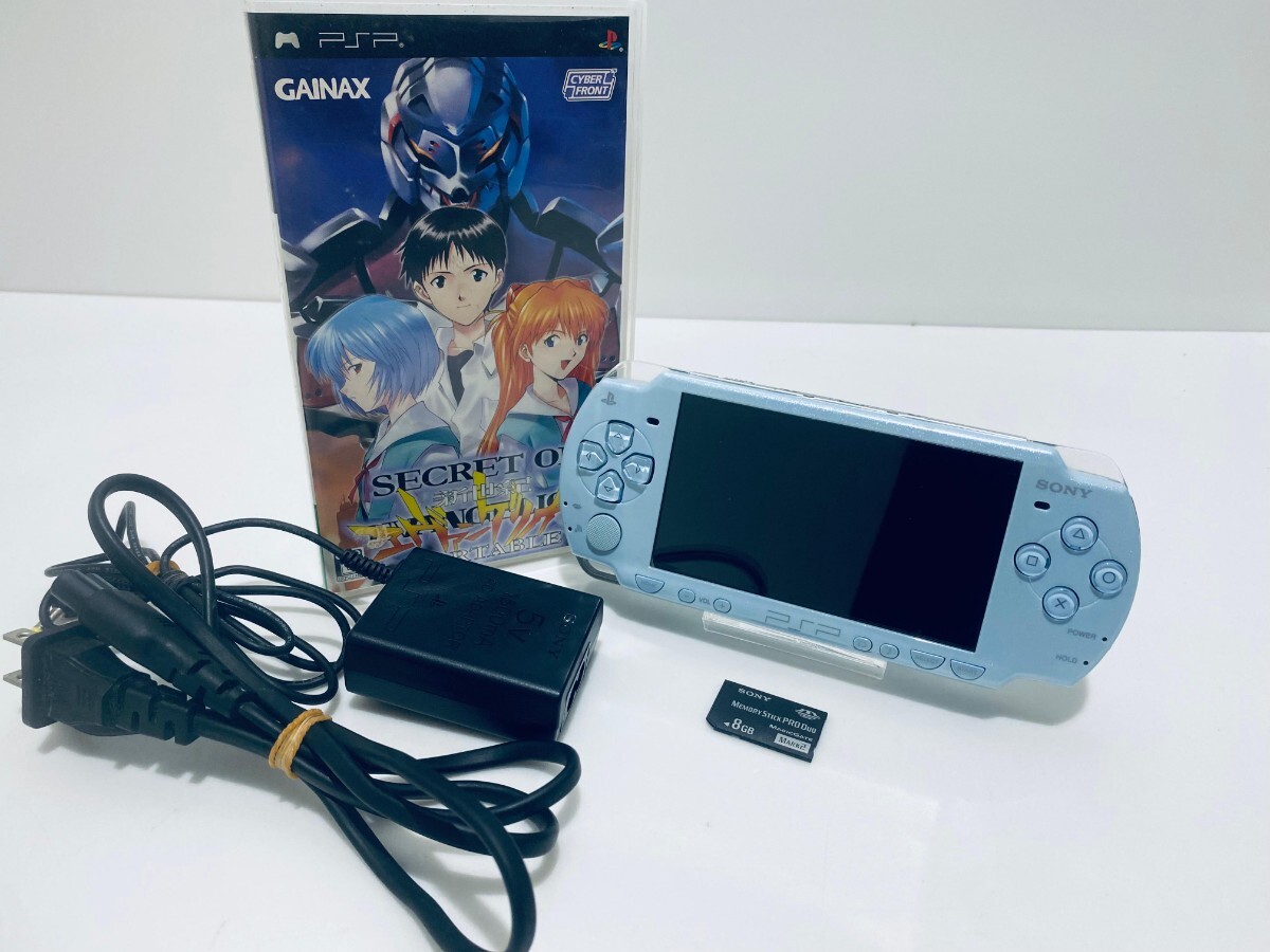 【目立った傷や汚れなし】美品 動作品 ソニー SONY PSP 2000 FB フェリシアブルー 本体 felicia blue 本体 8GB ...