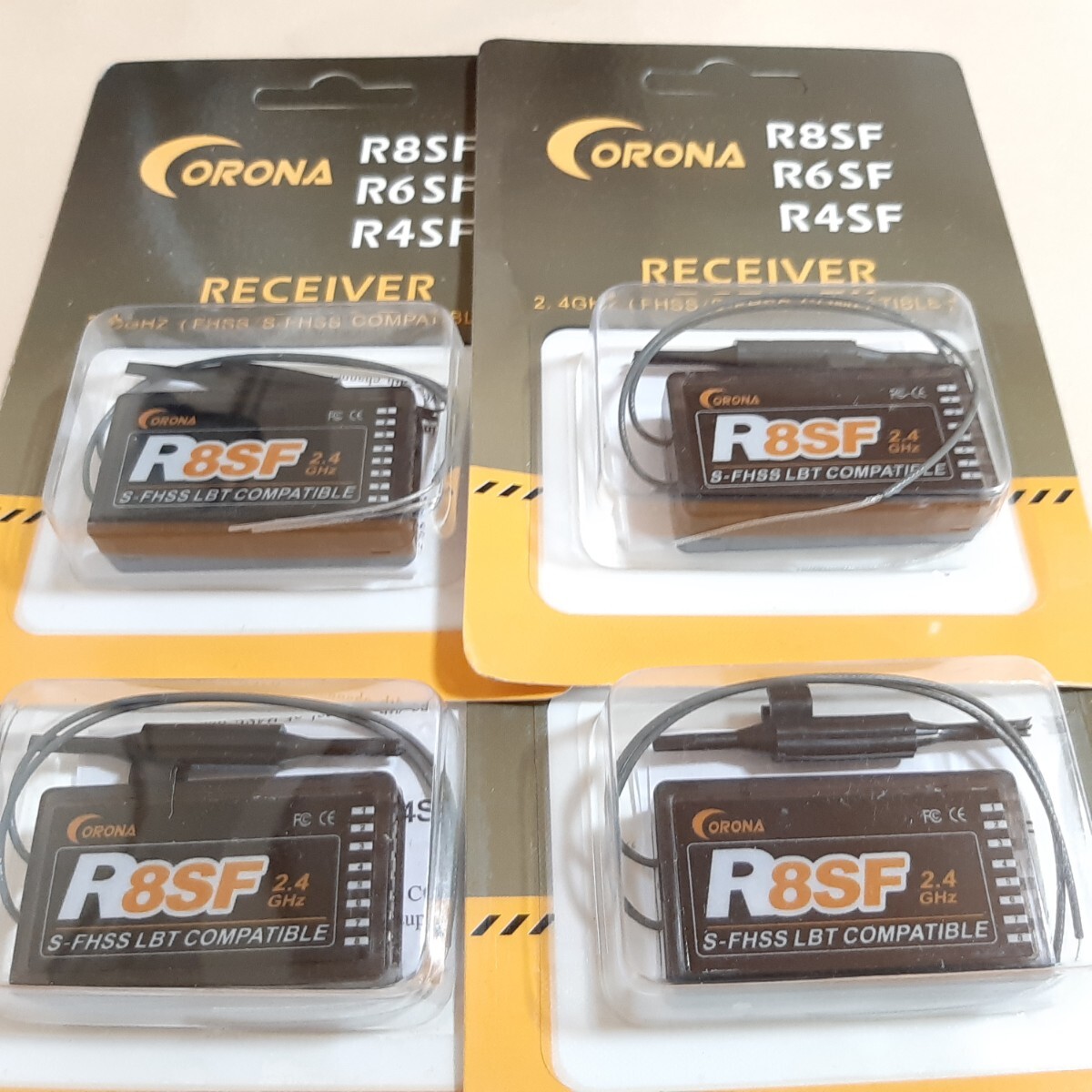【未使用】 即決価格 送料無料 4個 Corona R8SF 8CH S.BUS 2.4G 受信機 Futaba プロポ 送信機 S-FHSS T4YF T6J T6K T8J T10J ...