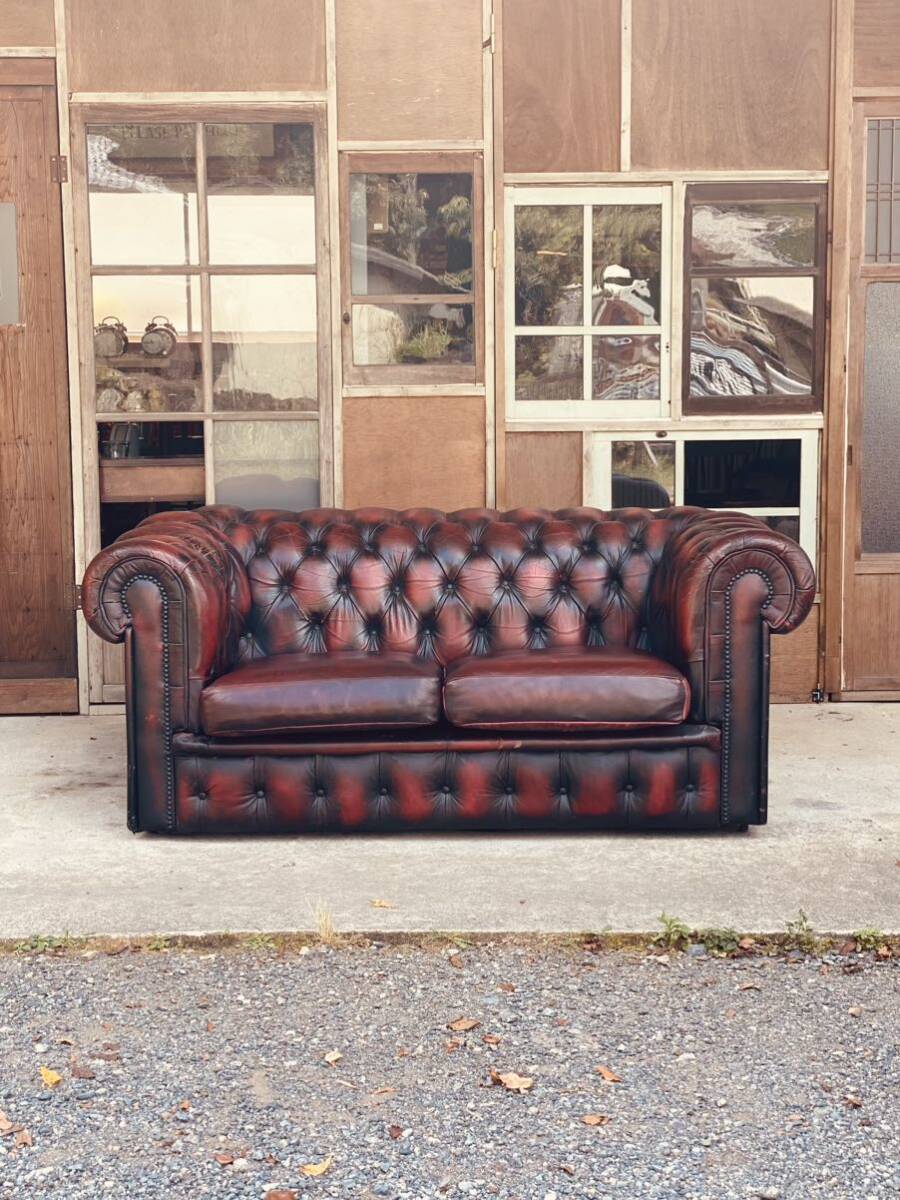 【やや傷や汚れあり】チェスターフィールド 2人掛け ソファ 本革 英国 イギリス アンティーク ヴィンテージ 2P レッド レザー ソファー 大阪 引き取り歓迎の落札情報詳細 - Yahoo ...