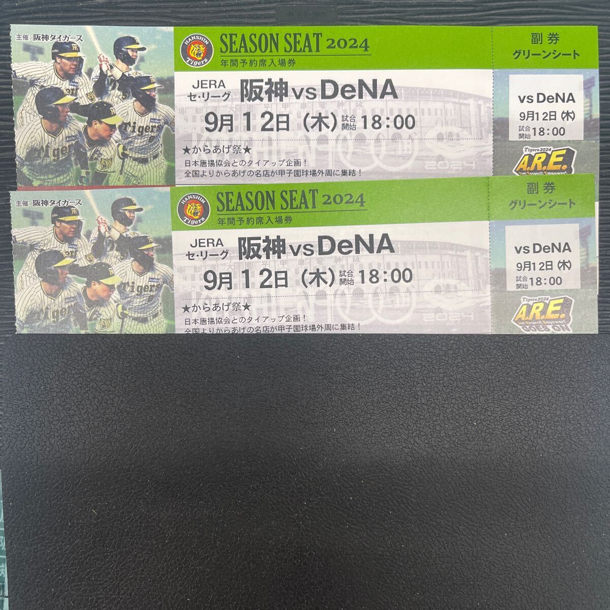 【未使用】緊急出品！9/12午前中着指定！宅急便発送！2024年9月12日（木）阪神 VS DeNA 甲子園 チケット グリーンシート ペアチケット返金保証の落札情報詳細 - Yahoo ...