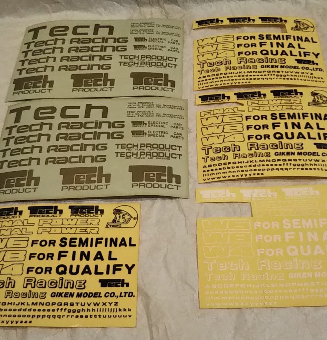 【傷や汚れあり】《一部未使用》[テックレーシング ステッカー まとめて]RC ラジコン / 技研モデル Tech RACING / デカールの ...