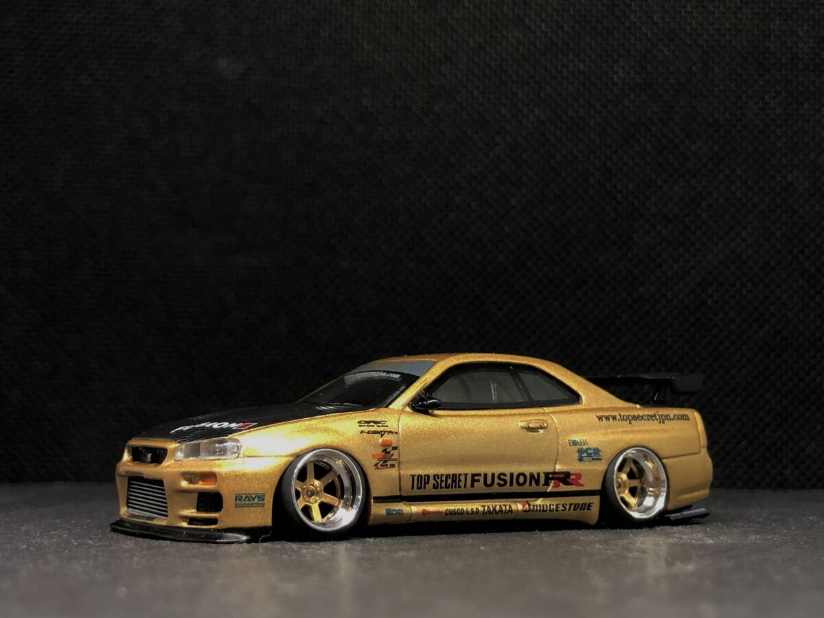 【全体的に状態が悪い】TSMモデル 1/64 Nissan Skyline GT-R (R34) Top Secret Top Secret ...