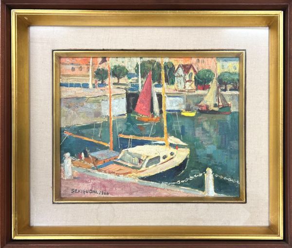 【やや傷や汚れあり】【FCP】 真作保証 関口俊吾 滞欧油彩画6号 「トルーヴィルの港（ヨット）」 1964年作 幻の画家 藤田嗣治と仏画壇活躍 kの落札情報詳細 - Yahoo!オークション ...