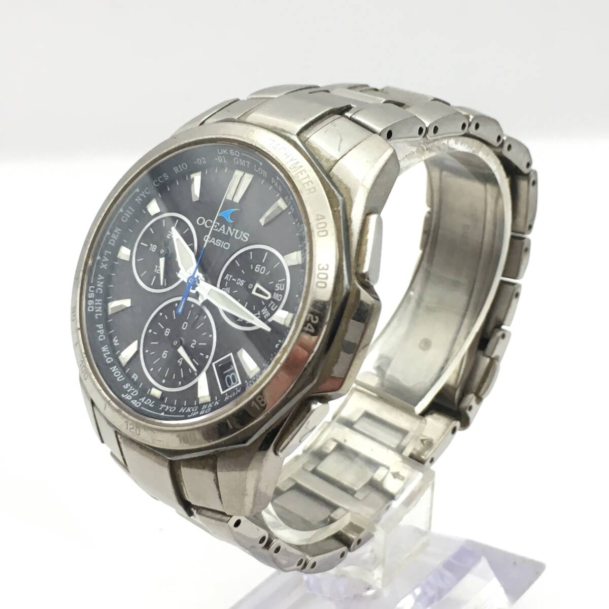 【全体的に状態が悪い】 N249-55 CASIO/カシオ OCEANUS オシアナス 3針 Date デイト メンズ 電波ソーラー 腕時計 ...