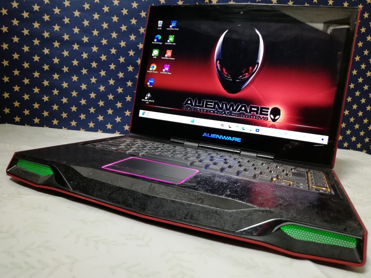 【傷や汚れあり】 ゲーミングノートPC 高速SSD128GB 14インチHD+ Dell Alienware m14x Core i7 ...