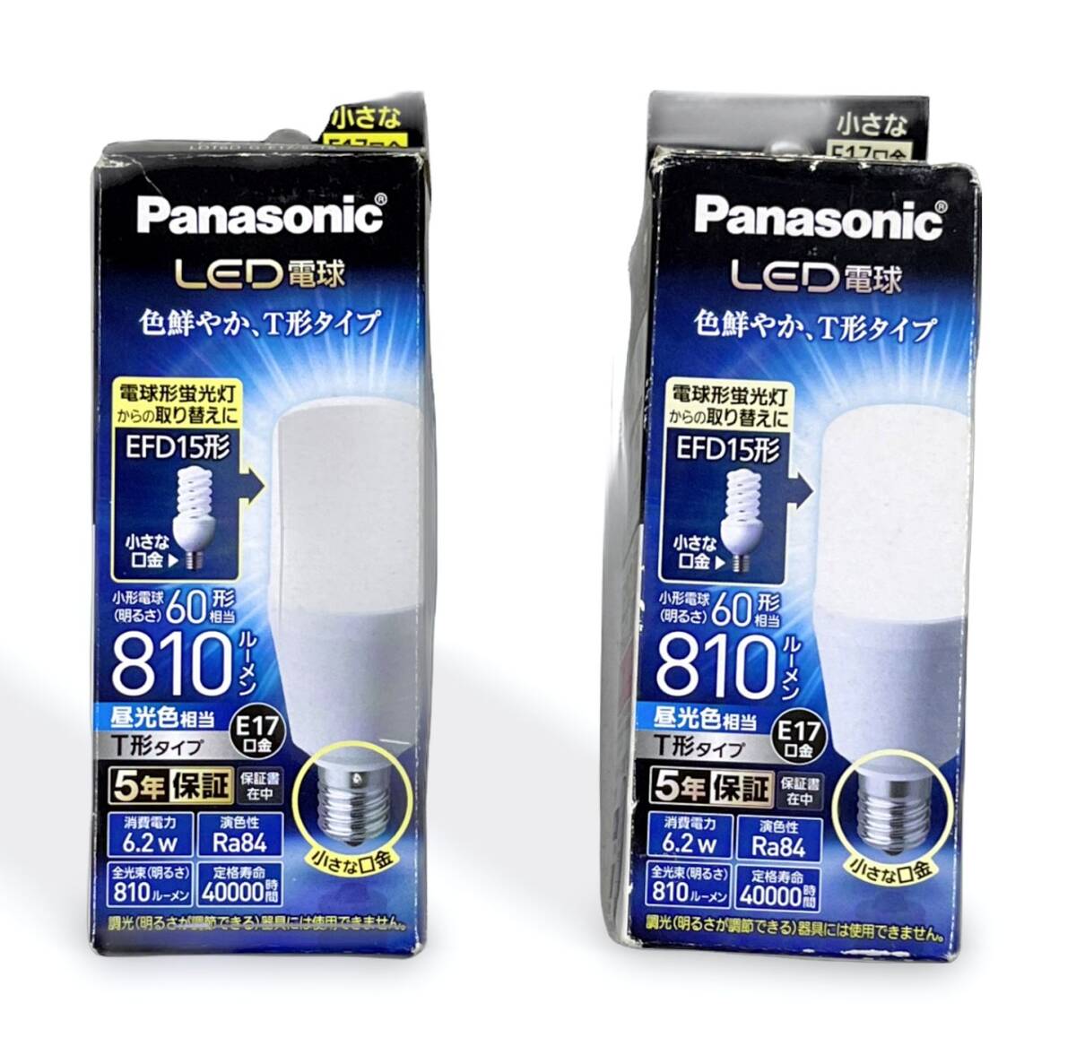 【未使用】Panasonic パナソニック LED電球 T形 小形電球60W相当 全方向タイプ 昼光色 E17口金 LDT6D-G-E17/S/T6 2個セット【B-674】の落札情報詳細 ...