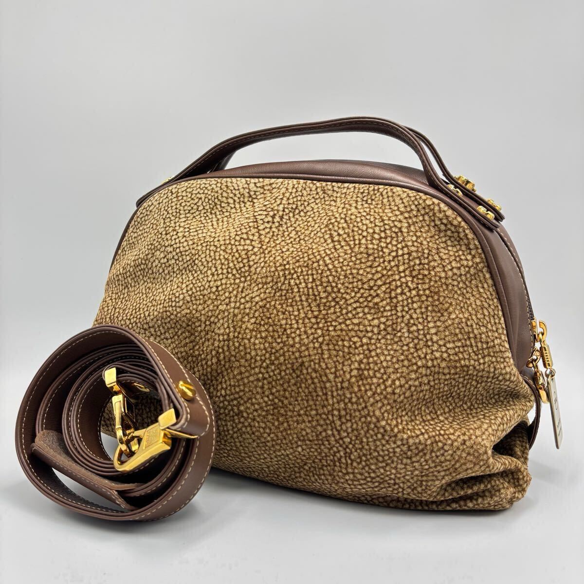 【目立った傷や汚れなし】FN241213-64 美品 redwall ボルボネーゼ うずら柄 BORBONESE 2way ハンドバッグ ショルダーバッグ ゴールド金具 鞄の落札情報詳細 ...