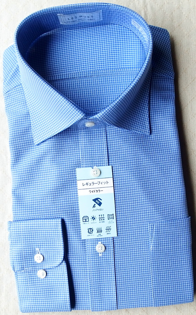 【未使用】 新品 Les Mues ノーアイロン ホリゾンタル 青/白チェック L41-82 ① /2501の落札情報詳細 - Yahoo!オークション落札価格検索 オークフリー