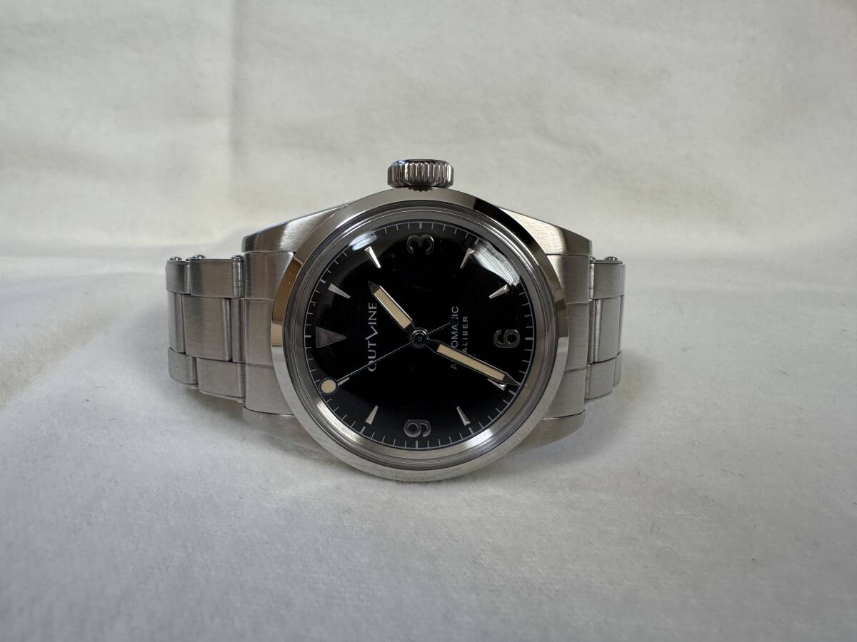 【未使用に近い】★1000円売り切り OUTLINE アウトライン 369スペシャル YK20233-3BK 自動巻き グロスブラック 極美品 ...