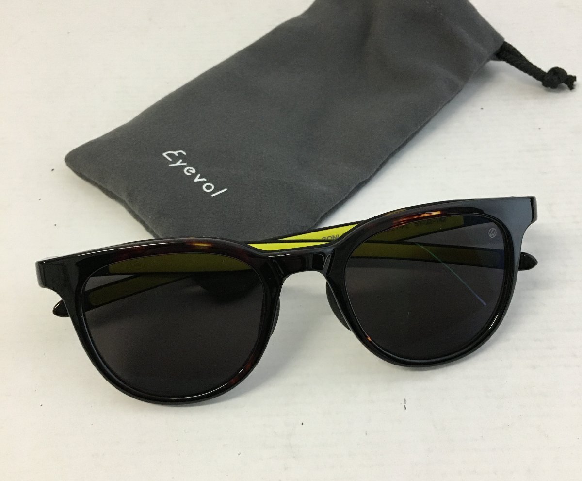 【目立った傷や汚れなし】 Eyevol アイヴォル 美品 サングラス CONLON III CONLON3 コンロン3 DM-LY-PL BK PL 51口22-142 偏光レンズ イエロー ...