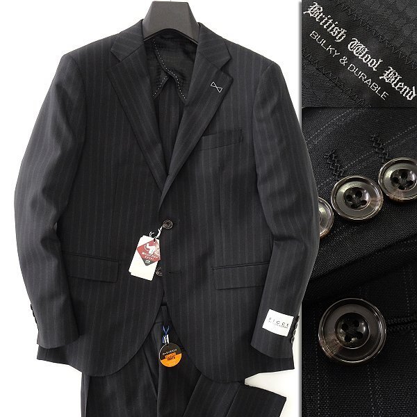 【未使用】新品 FICCE フィッチェ ブリティッシュ ウール ストライプ スーツ AB5(幅広M) 黒 【J54222】 DON KONISHI メンズ 段返り セットアップの落札情報詳細 ...