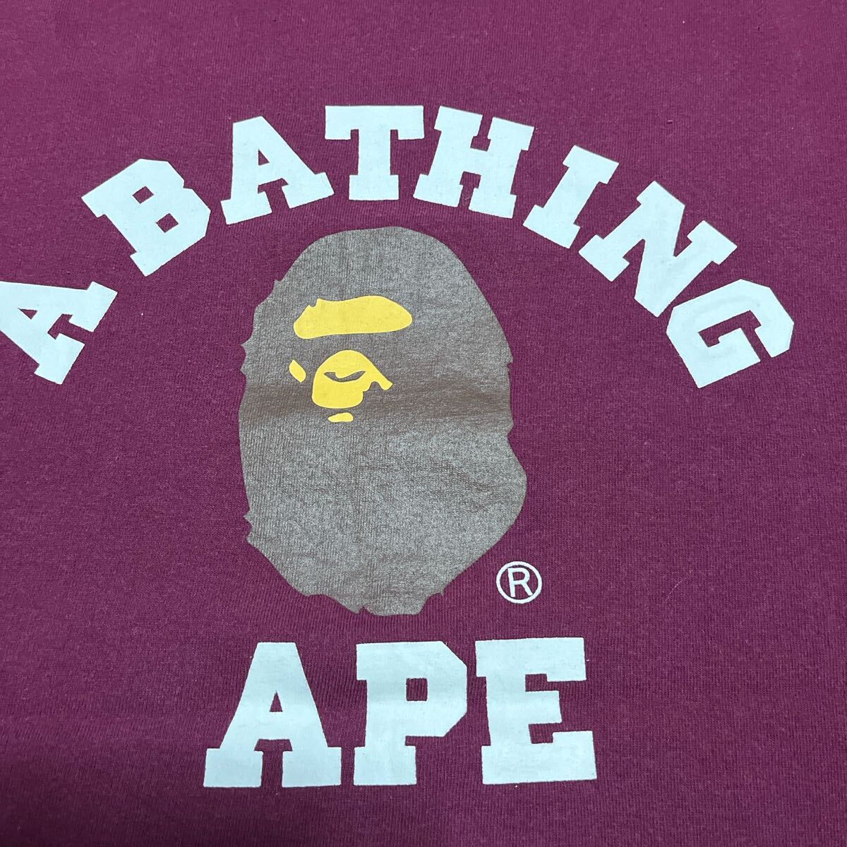 【目立った傷や汚れなし】A BATHING APE BAPE KAWS COLLEGE LOGO tシャツ あずき色 カレッジロゴ XL BABY MILO SHARKの落札情報詳細 ...