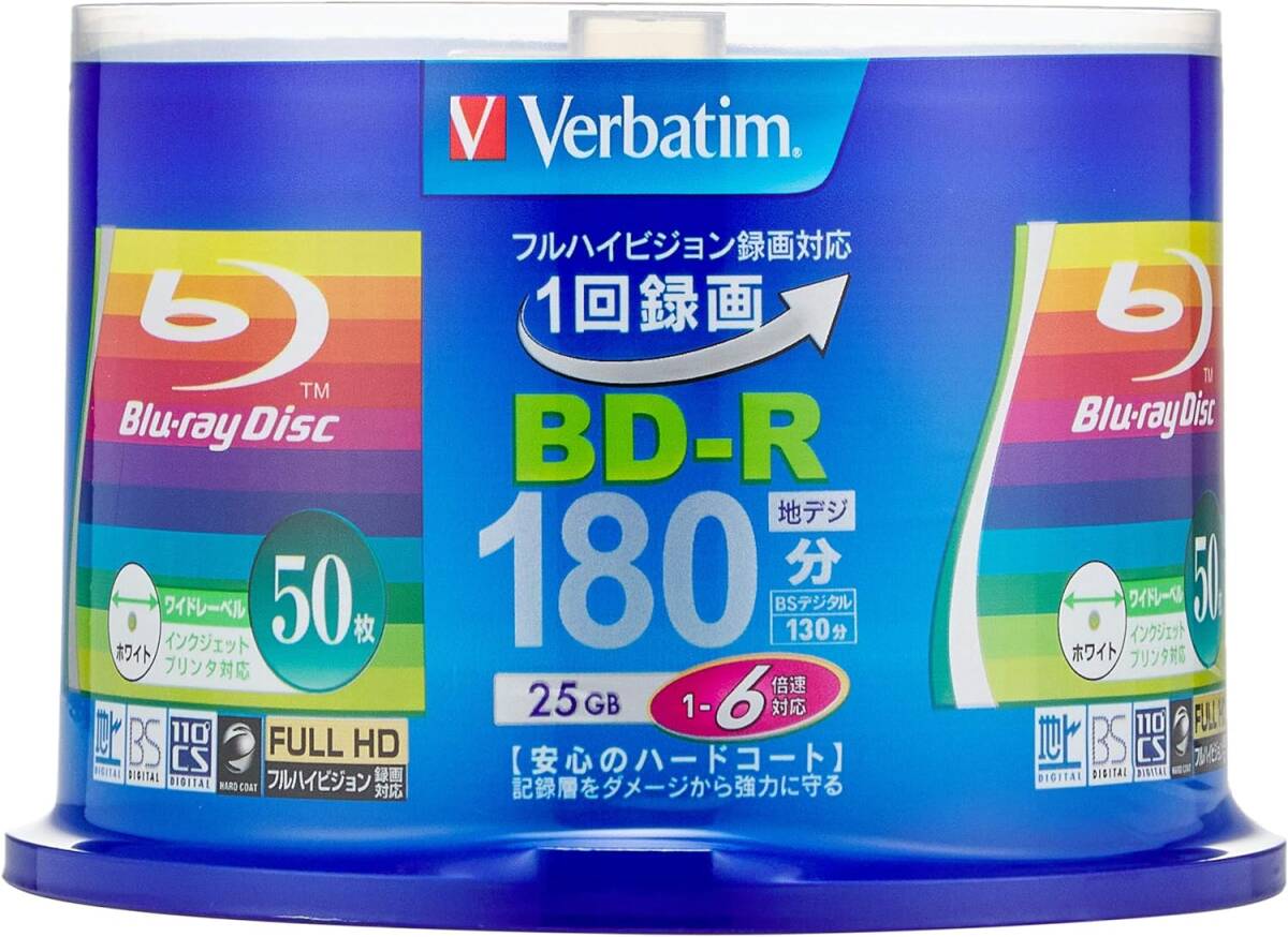 【未使用】Verbatim バーベイタム くり返し録画用 ブルーレイディスク BD-RE 25GB 50枚 ホワイトプリンタブル 片面1層 1-2倍速 A344の落札情報詳細 - Yahoo ...