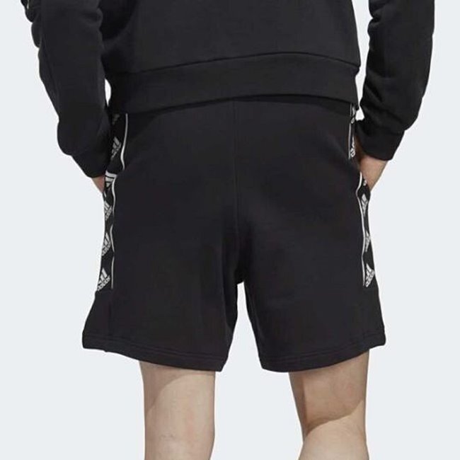 【未使用】★アディダス adidas 新品 メンズ カジュアル サイドライン スウェット ハーフパンツ ショーツ 黒 Lサイズ [IC6815 ...