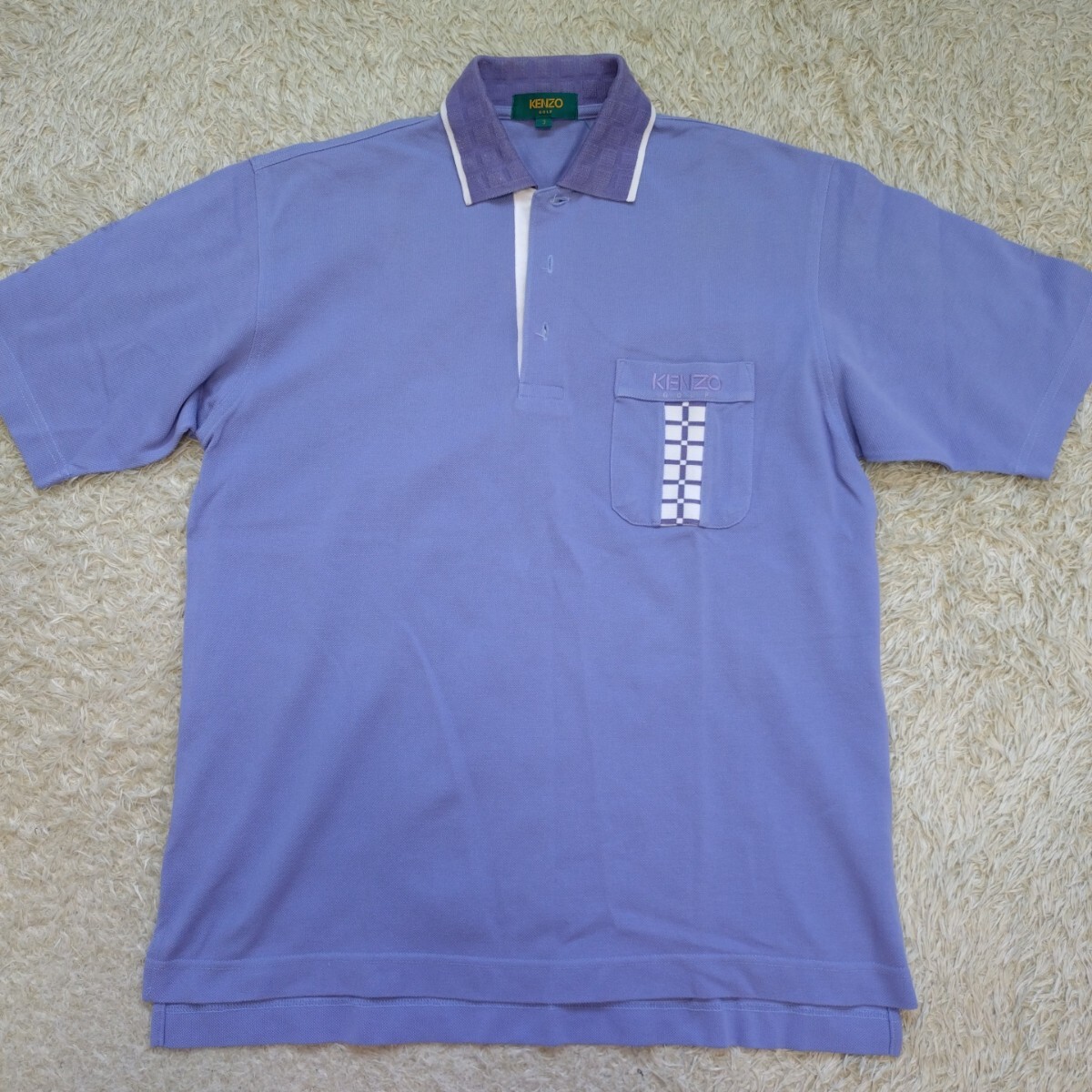 【目立った傷や汚れなし】希少L！ケンゾー【お洒落の極み】KENZO GOLF ポロシャツ ライトブルー 半袖 胸ロゴ 胸ポケット ゴルフウェア 鹿の子 清涼感 夏 上品 3(Lの落札情報詳細 ...