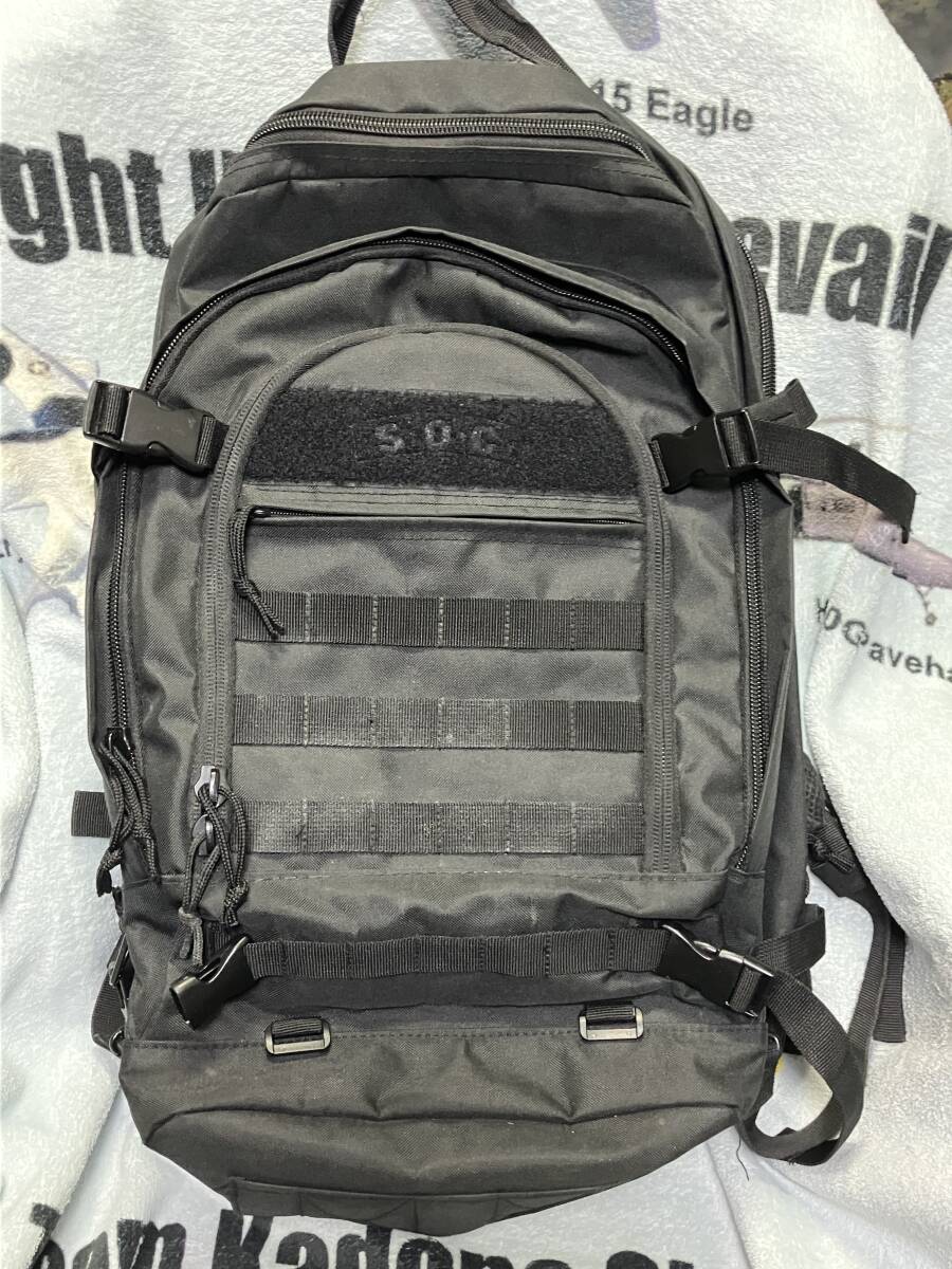 【やや傷や汚れあり】米軍 SOC Bugout アサルトバックパック 中古 ブラック USMC 海兵隊 海軍 空軍 AOR Crye 5.11 LBT M4 M1911 P320 MP5 ...