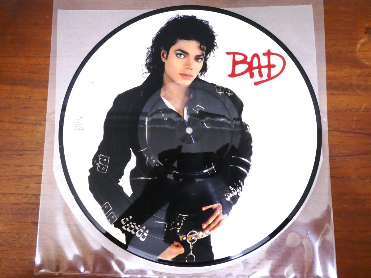 【目立った傷や汚れなし】S) MICHAEL JACKSON マイケル・ジャクソン 「 BAD 」 LPレコード / ピクチャー盤 30・3P ...
