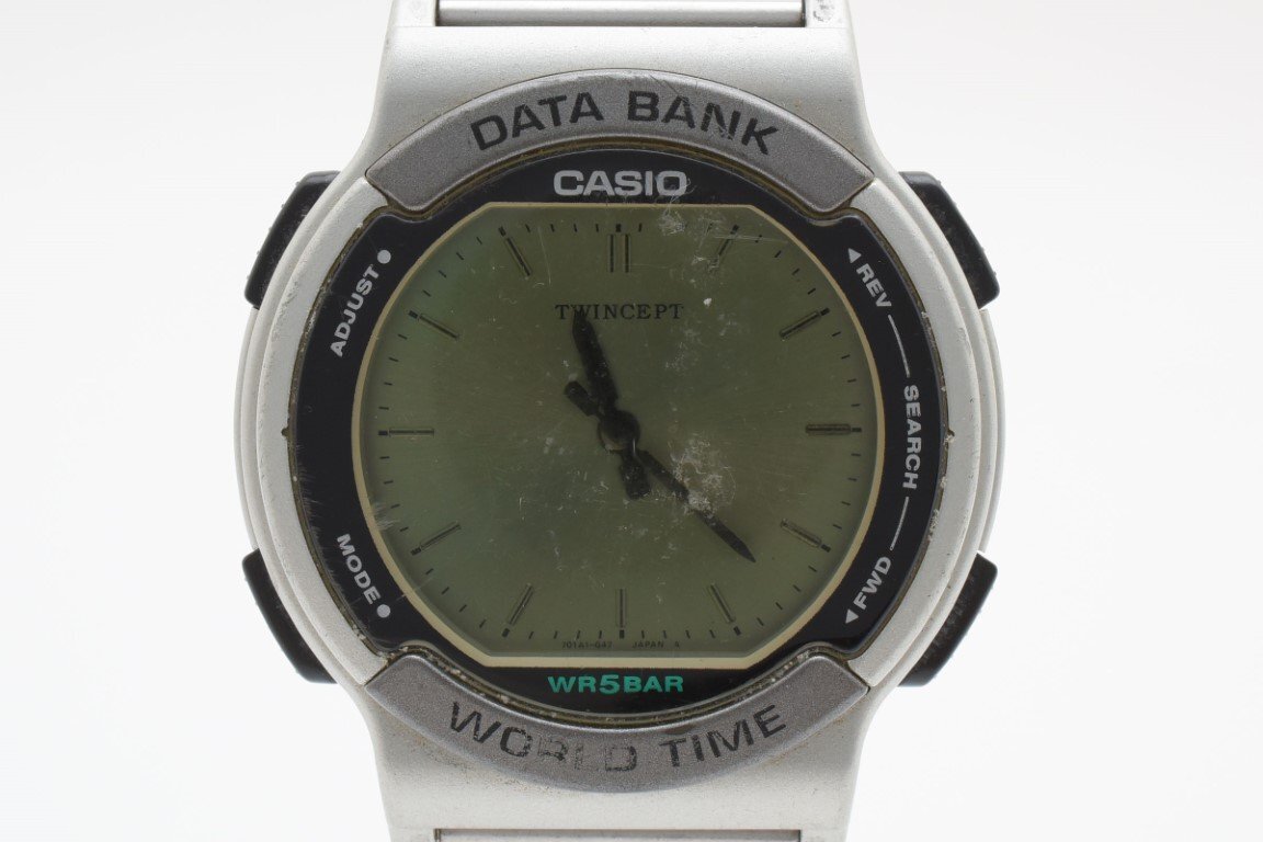 【未使用に近い】1円〜 カシオ データバンク ツインセプト ABX-57 デジアナ QUARTZ メンズ 腕時計 CASIO DATA ...